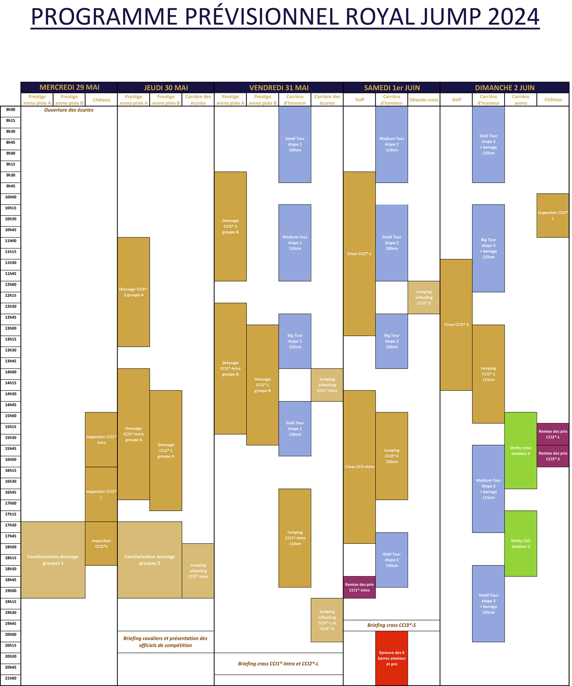 Programme sportif - Royal Jump